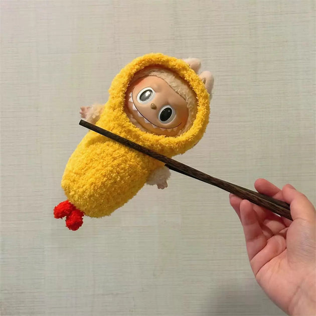 [pre order] Handmade Labubu Outfit- Fried shrimp – Little Mysteries